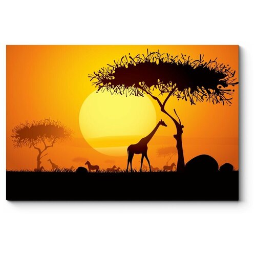 Модульная картина Великолепный африканский закат 130x87