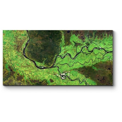 Модульная картина Карта рек 50x25