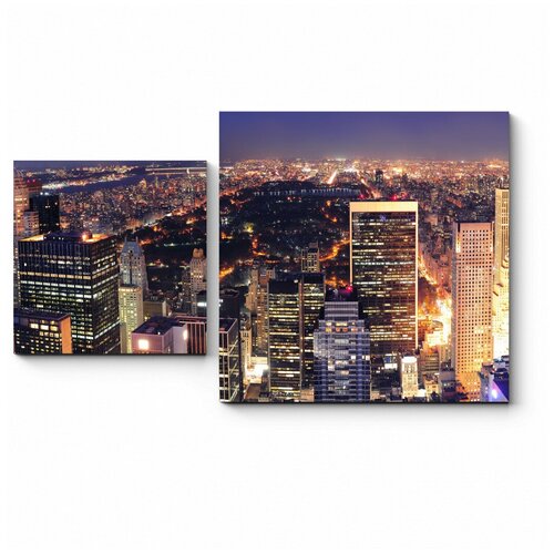 Модульная картина Огни ночного Нью-Йорка 50x30