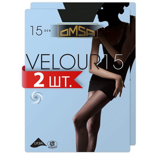 Колготки  Omsa Velour, 15 den, 2 шт., черный