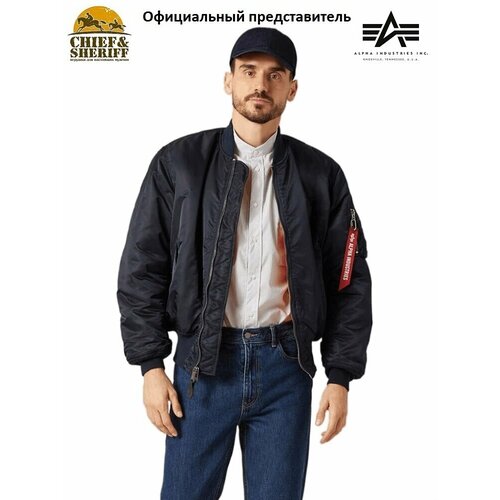 Бомбер ALPHA INDUSTRIES, размер L, голубой, синий