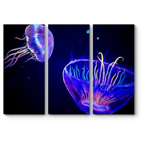 Модульная картина Сияющие медузы120x86
