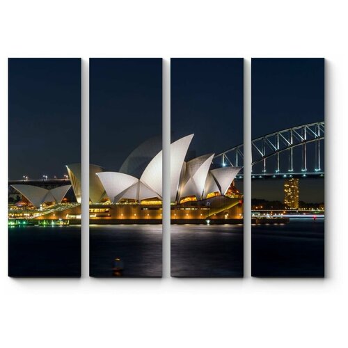 Модульная картина Огни ночного Сиднея140x105