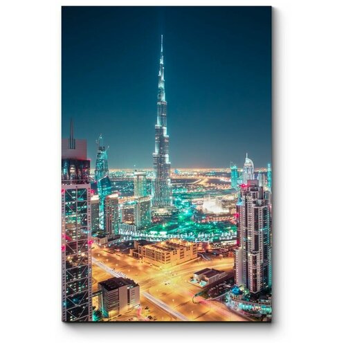 Модульная картина Сияющие огни Дубая 40x60