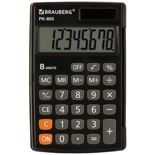 Калькулятор BRAUBERG PK-865-BK, черный