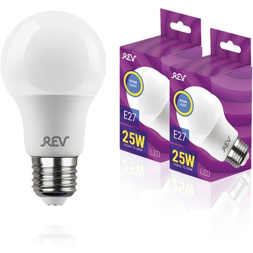 Упаковка светодиодных ламп 2 шт REV 32532 1, 2700К, Е27, A60, 25Вт