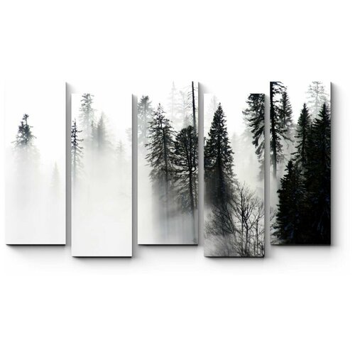 Модульная картина Лес в утреннем тумане 180x104