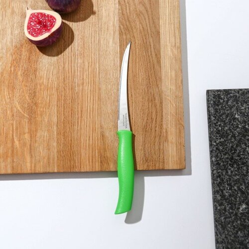 Tramontina Нож кухонный для помидоров/цитрусовых Athus, лезвие 12,5 см, сталь AISI 420, цвет зелёный
