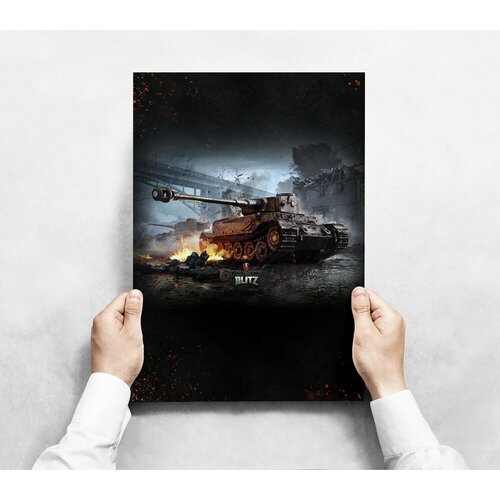 Плакат "World of Tanks" / Интерьерный постер формата А4 (21х30 см) c черной рамкой