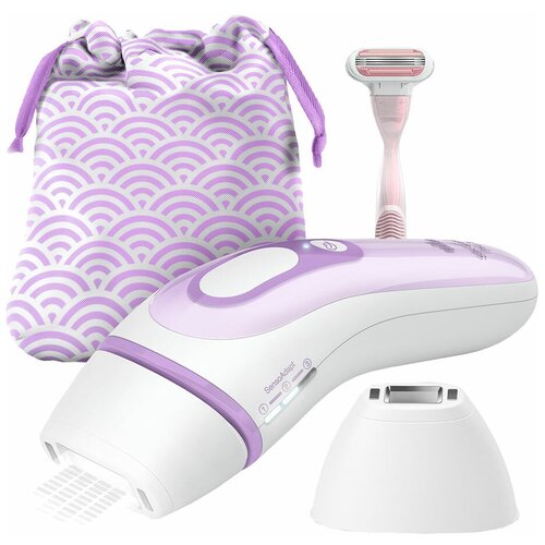 Фотоэпилятор Braun PL3132 Silk-expert IPL Pro 3, белый/сиреневый