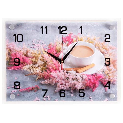 Часы настенные "Кофе с корицей" 25х35 см, АА, плавный ход, часы для декора