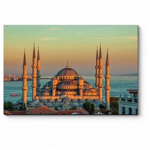 Модульная картина Голубая мечеть в закатных лучах, Стамбул 120x80