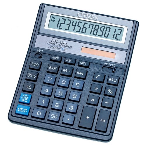 Калькулятор бухгалтерский CITIZEN SDC-888X, синий
