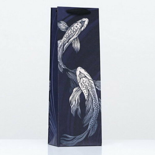Пакет подарочный "Влюблённые рыбки", 12 x 36 x 8.5 см