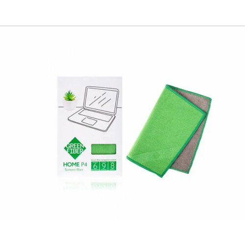 Файбер салфетка для экранов ноутбуков и гаджетов HOME P4 greenway гринвей, серо-зеленый
