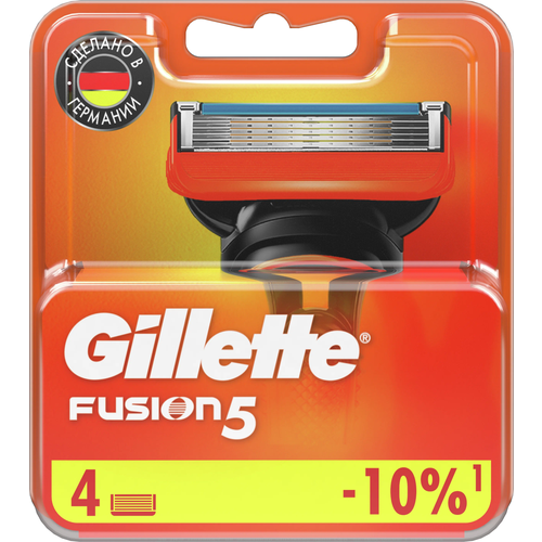 Сменные Кассеты Для Мужской Бритвы Gillette Fusion5 с 5 лезвиями/ 4 шт