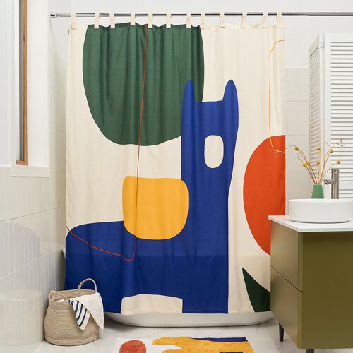 Занавеска (штора) Kira для ванной комнаты тканевая 180х200 см., цвет мультиколор