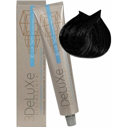 3Deluxe крем-краска для волос 3D Lux Tech, 1.0 черный