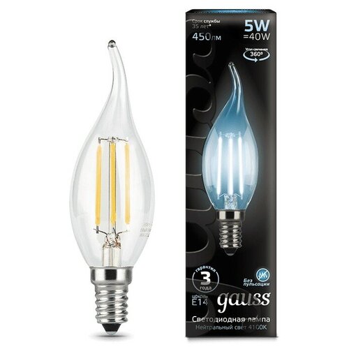 Лампа светодиодная gauss 104801205, E14, CA35, 5 Вт, 4100 К