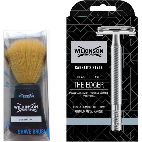 Т-образная бритва Wilkinson Sword Classic Double Edge Premium, сменные лезвия 5 шт. + помазок