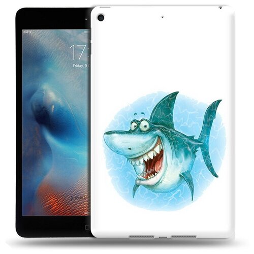 Чехол задняя-панель-накладка-бампер MyPads веселая акула для iPad mini 1/iPad mini 2/iPad mini 3-A1432/A1454/A1455/A1489/A1490/A1491/A1599/A1601 противоударный