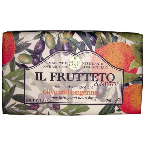 Nesti Dante Мыло кусковое IL Frutteto Olive and Tangerine фруктовый, 250 г