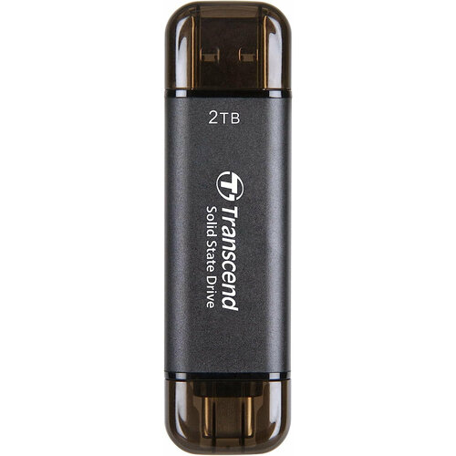 Transcend Флеш-накопитель/ Transcend External SSD ESD310C, 2048GB, Type C/A, USB 10Gbps (3.2 Gen2), R/W 1050/950MB/s, 71x20x8mm, 11g, Black (5 лет)