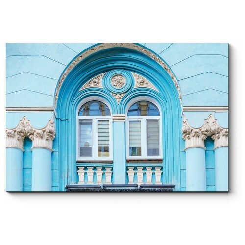 Модульная картина Голубой фасад с лепниной90x60