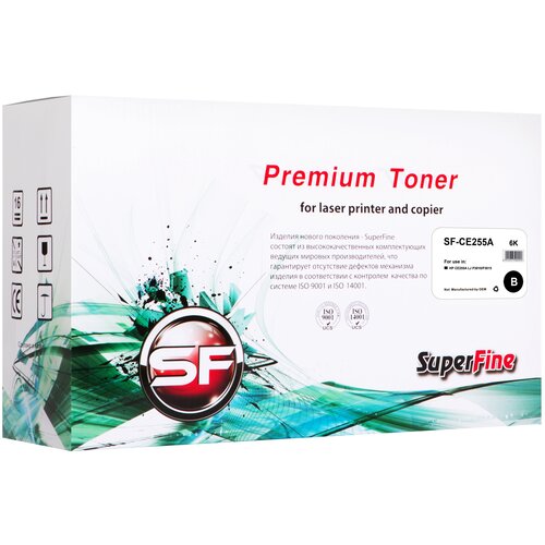 Картридж SuperFine SF-CE255A, 6000 стр, черный