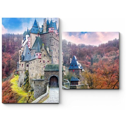 Модульная картина Сказочный замок в горах 70x53