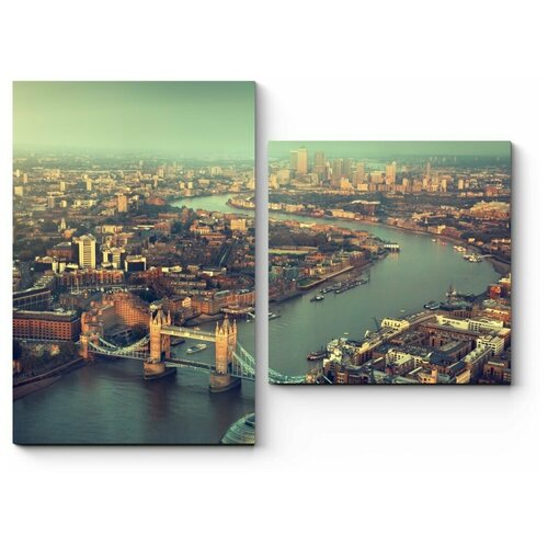 Модульная картина Величественная Темза с высоты птичьего полета, Лондон 80x60