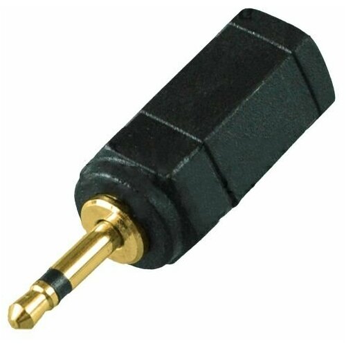 Переходник 2.5 mm jack (Male) моно - 3.5 mm jack (Female) моно, пластик "позолоченный" , комплект - 5 штук