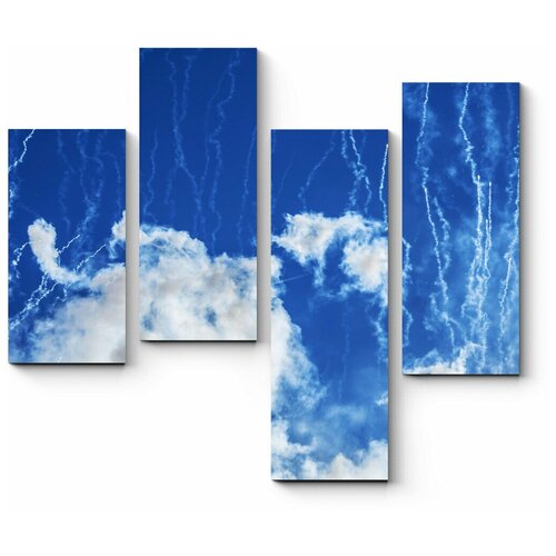 Модульная картина Летая в облаках 144x135