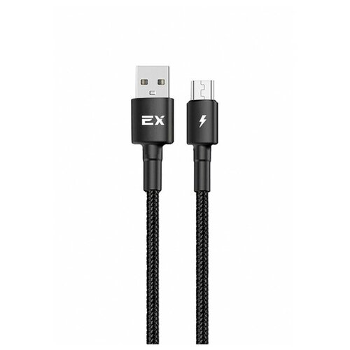 Аксессуар Exployd Rash USB - MicroUSB 2A 1m Black Nylon EX-K-1154