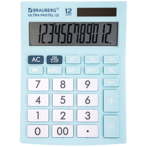 Калькулятор настольный BRAUBERG Ultra pastel-12, голубой