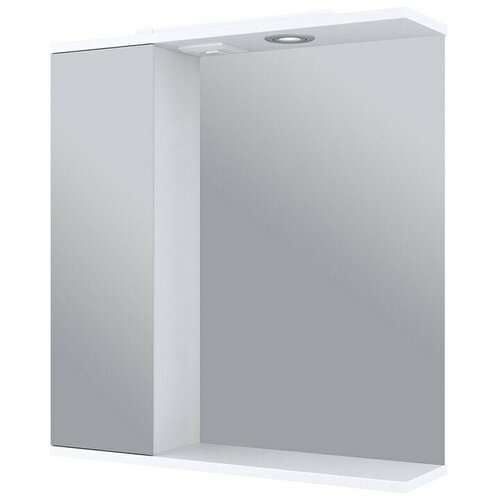 Зеркало-шкаф Emmy Джерси 65х70 левый, с подсветкой, белый (jsy3.65bel-l)