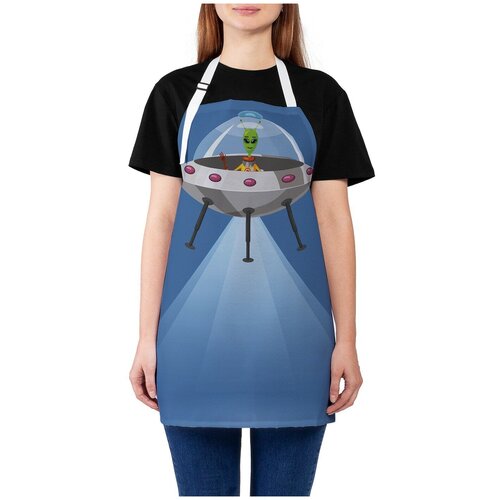 Фартук женский JoyArty для готовки "Космический внеземной корабль", универсальный размер