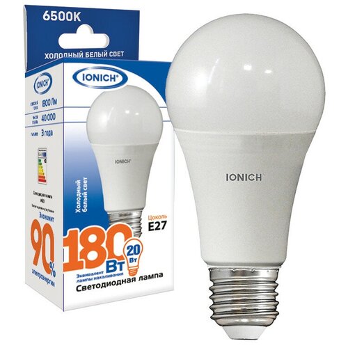 Лампа светодиодная LED груша 20W Е27 1800Лм 6500К 220V IONICH (UNIVersal), арт. 1561