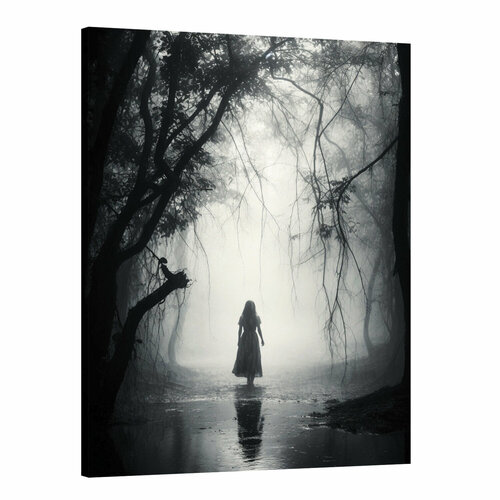 Интерьерная картина 50х70 "Ведьма в дождь"