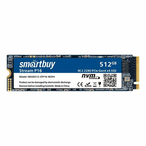 Smart buy накопитель Smartbuy M.2 SSD 512Gb Stream P16 SBSSD512-STP16-M2P4 NVMe PCIe4