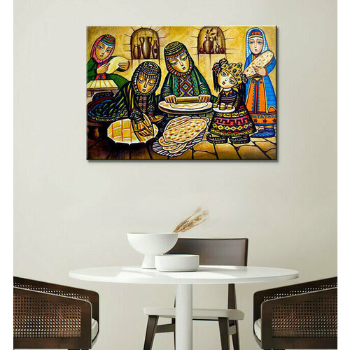Интерьерная картина на холсте на стену Лаваш - Армения живопись, армянская кухня 40х60