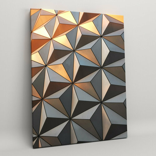 Картина на холсте (интерьерный постер) "Геометрические узоры" абстракция, с деревянным подрамником, размер 45x60 см
