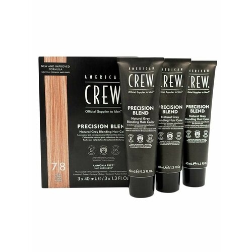 American Crew Precision Blend 7/8 - Краска для седых волос, блонд 3х40 мл