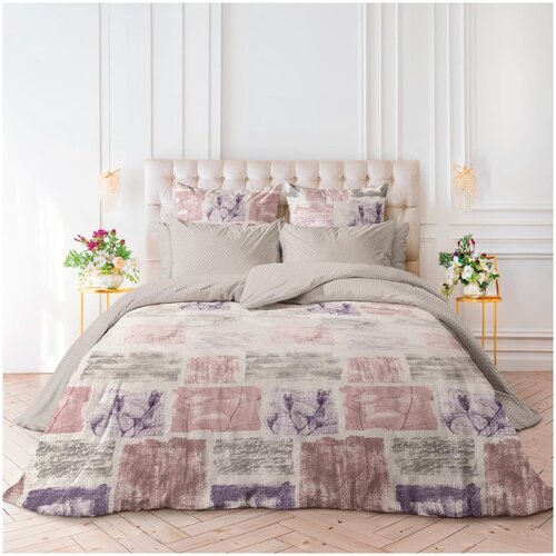 Комплект постельного белья Verossa Percale 1,5СП "Pastel", наволочки 70х70, пододеяльник на молнии 148х215, 100% хлопок