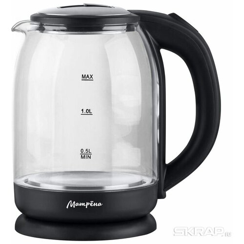 Чайник матрена MA-154 электрический (1,8 л) стекло черный (105227)