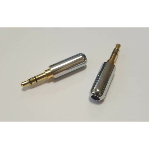 5 шт, МиниДжек, mini jack 3.5 mm (M), стерео, металл, контакты GOLD PIN. Штекер на кабель под пайку