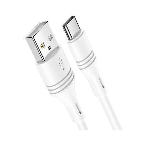 USB кабель BOROFONE BX43 CoolJoy Type-C, 1м, 3A, PVC (белый)