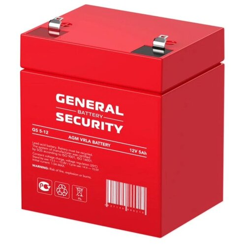 Свинцово-кислотный аккумулятор General Security GS 5-12 (12 В, 5.0 Ач)
