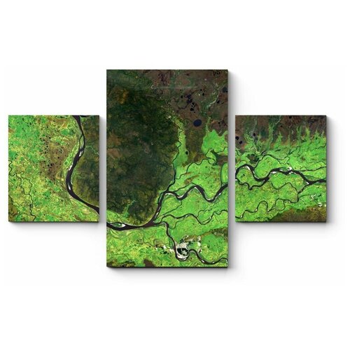 Модульная картина Карта рек 140x91