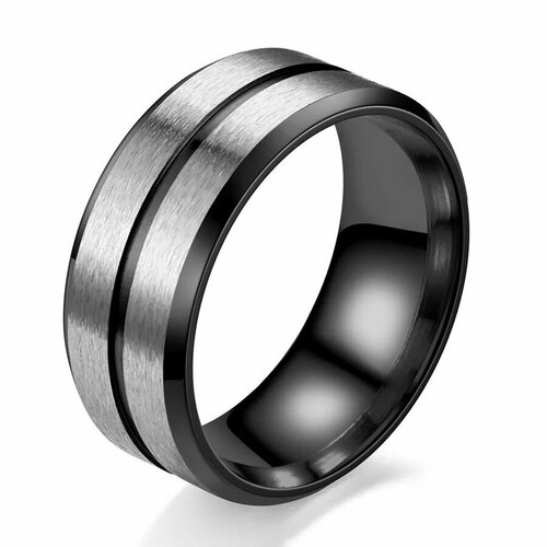 Кольцо помолвочное TASYAS, размер 16, серебряный, черный